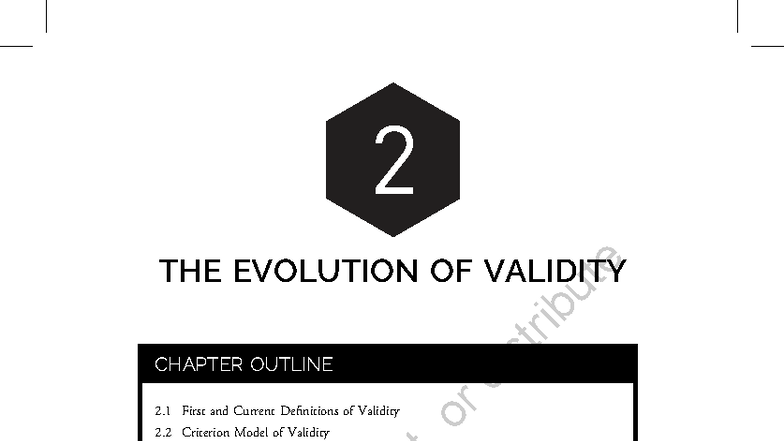 2 CHAPTER OUTLINE: The Evolution of Validity in Assessment - Studocu