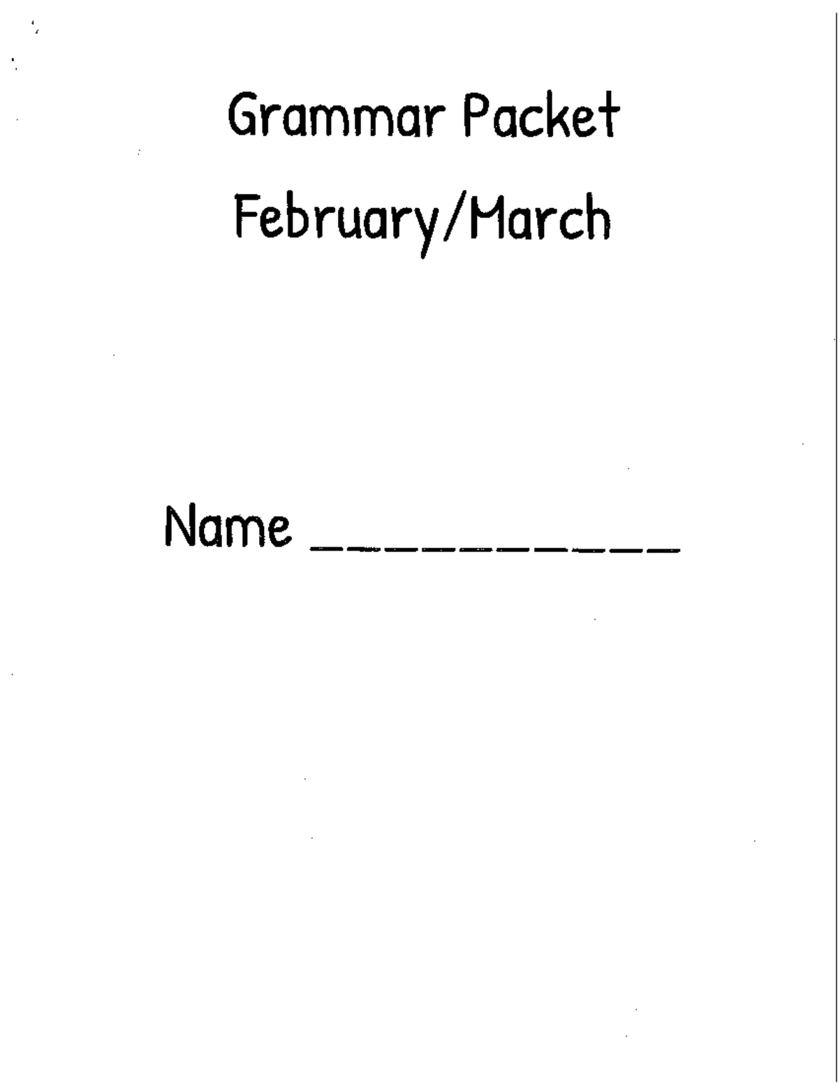 Grammar Packet: Action & Linking Verbs - Grade 3 (AK IF5075) - Studocu