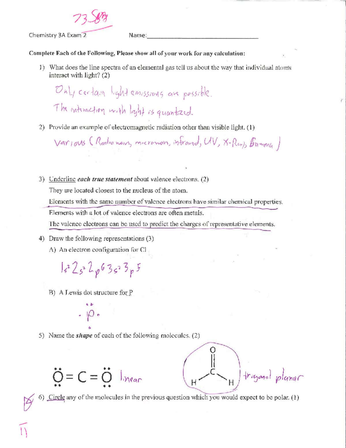 73SB7 73 Chemistry 3A Final Exam Review: Key Concepts & Topics - Studocu
