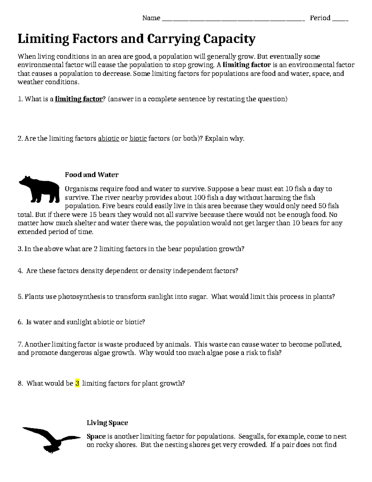 Limiting Factors and Carrying Capacity: Understanding Population ...