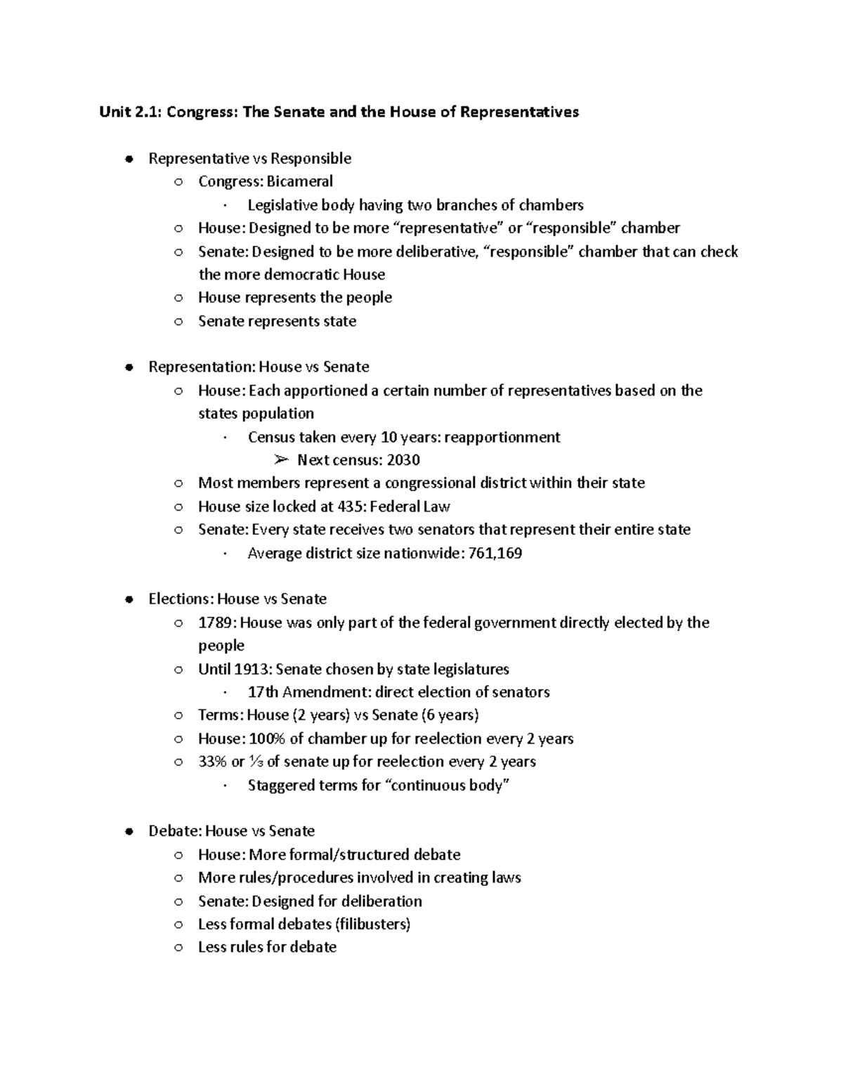 AP Gov Unit 2 Notes: Congress, Bureaucracy, and Oversight Functions ...