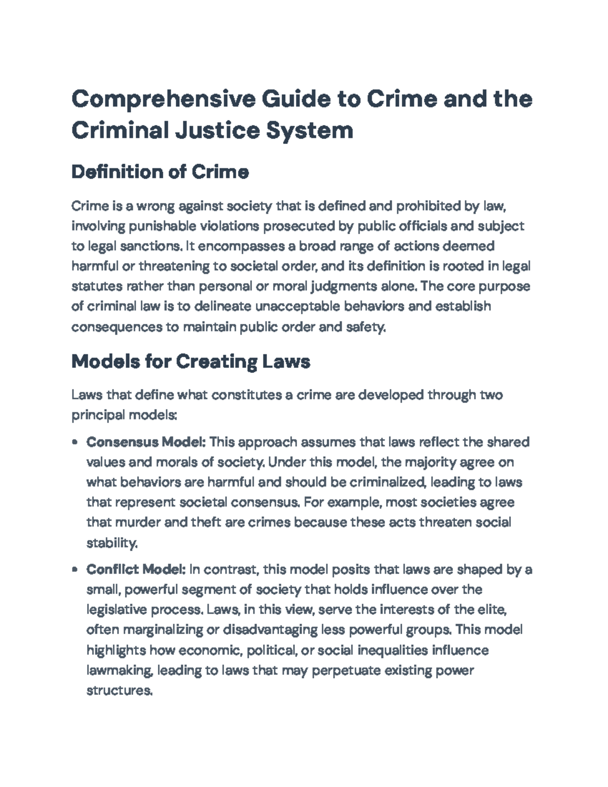 Comprehensive Overview of Crime & Criminal Justice System (CJ101) - Studocu