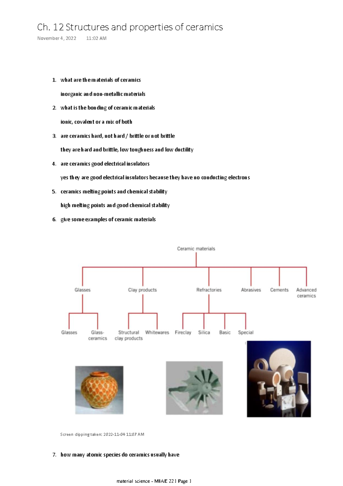 Final Exam Notes for Ch. 12: Structures & Properties of Ceramics - Studocu