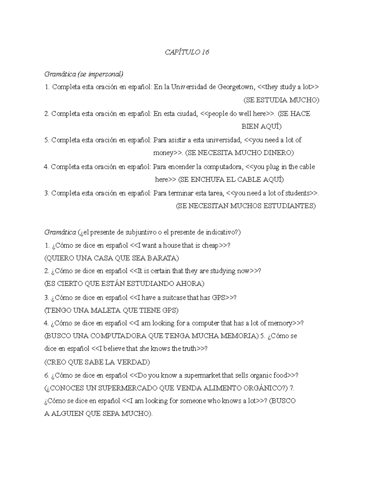 Prácticas de Gramática y Vocabulario en Español Intermedio II ...