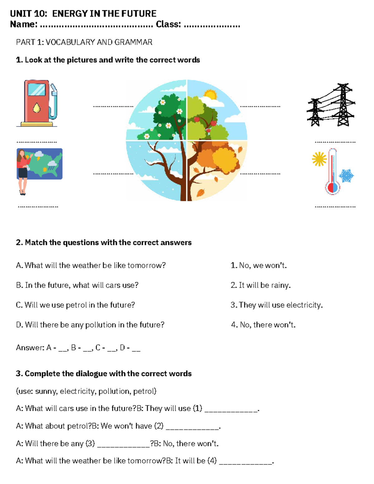 Unit 8-10 Vocabulary & Grammar Practice: Future Energy Focus - Studocu