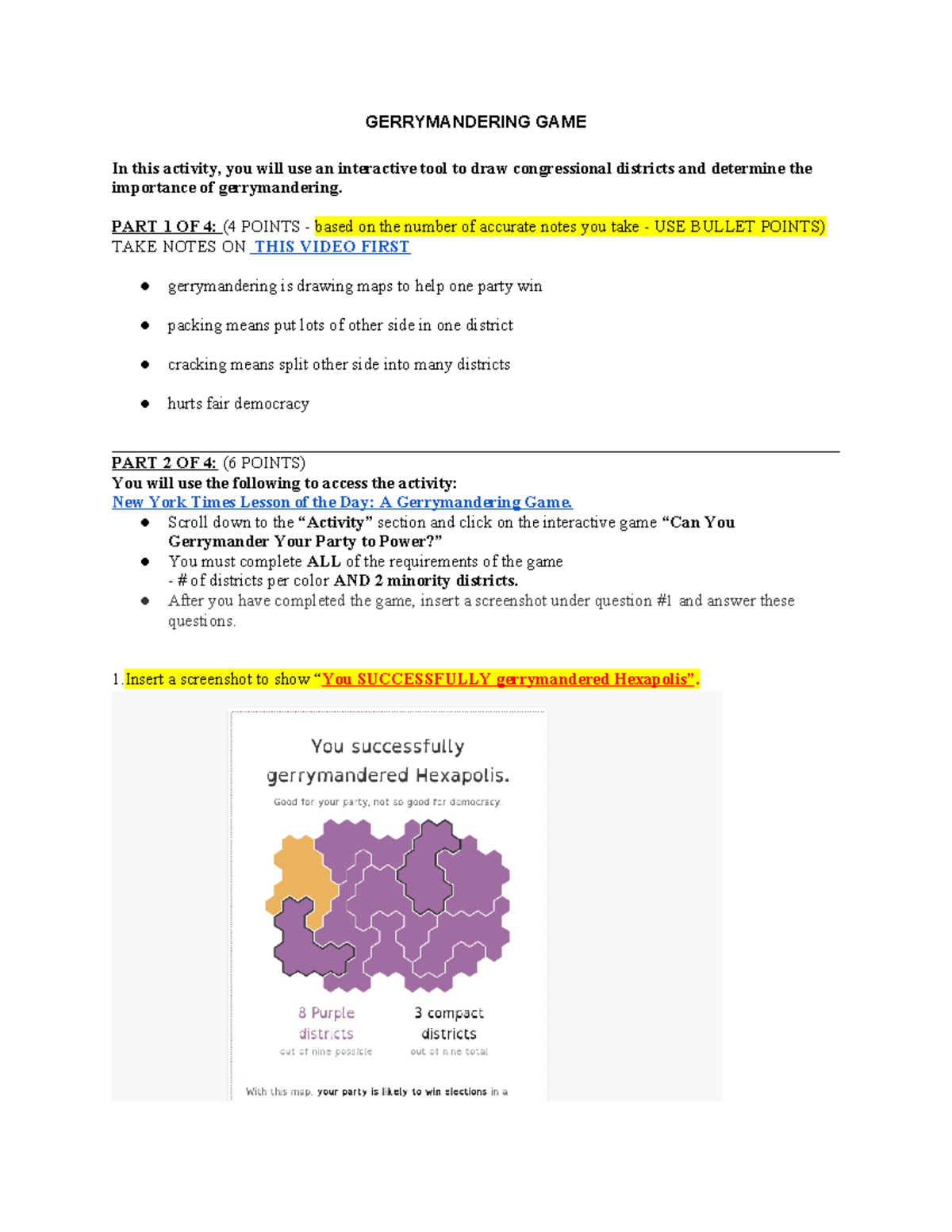 Gerrymandering Game Analysis: Understanding Its Impact on Democracy - Studocu