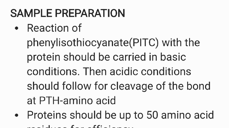 SAMPLE PREPARATION & DATA COLLECTION: N-C TERMINAL Considerations - Studocu