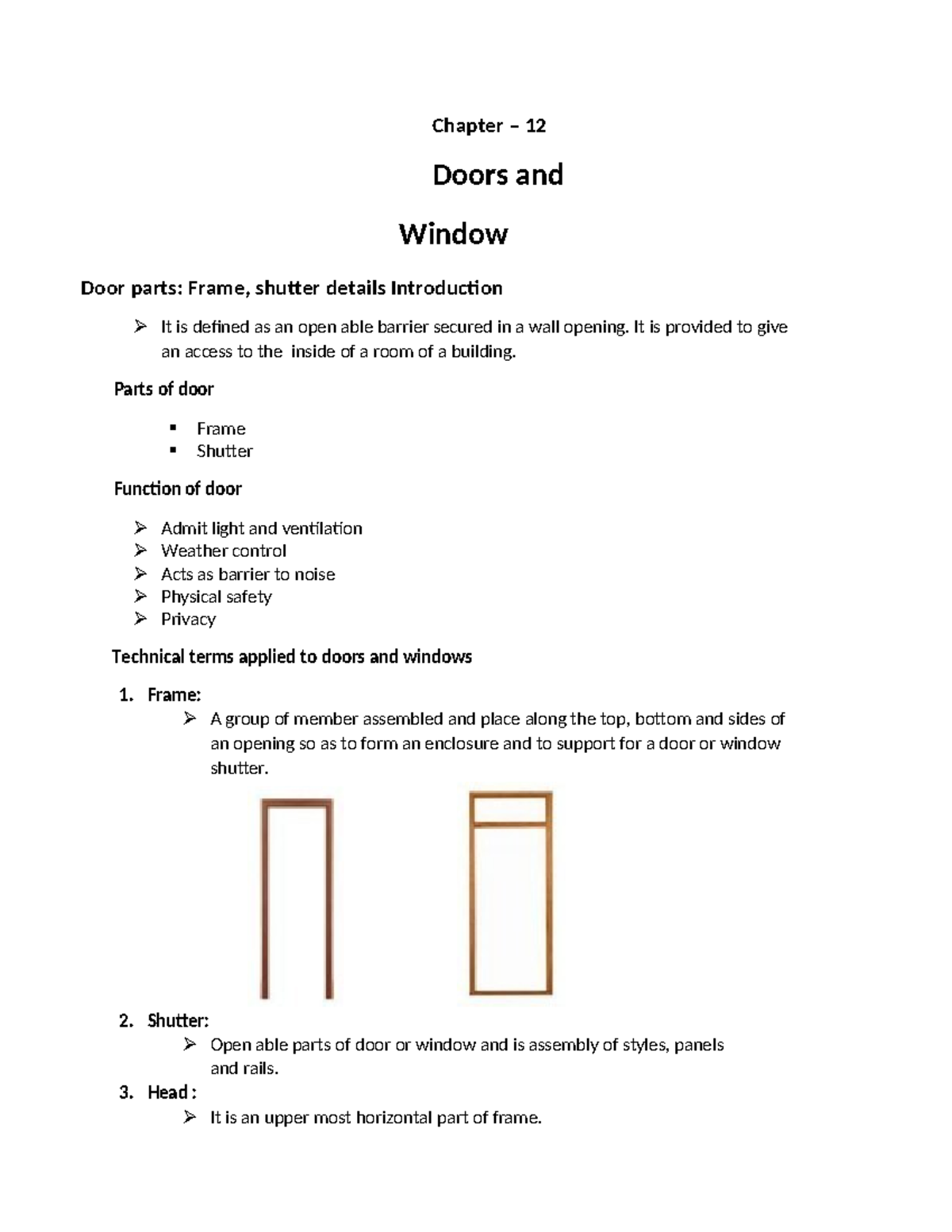 Chapter 12: Comprehensive Guide to Doors and Windows Design - Studocu