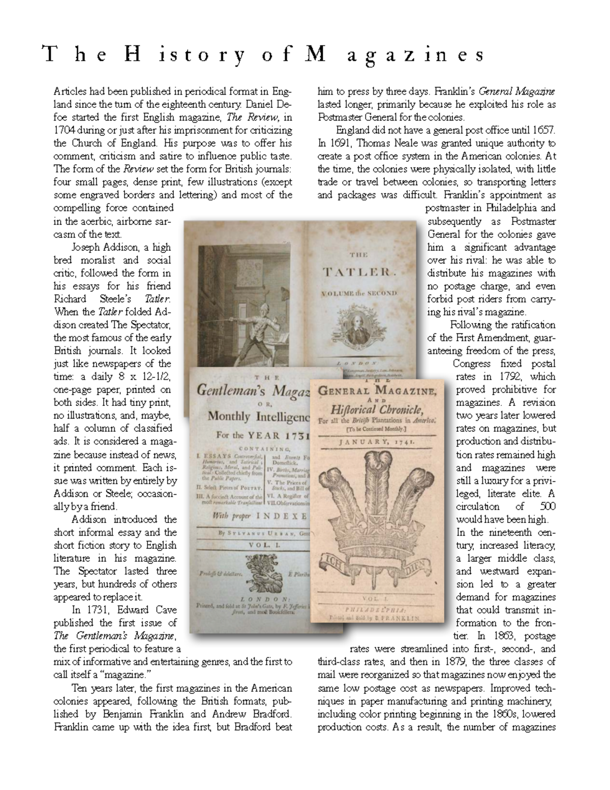 TL1. The Evolution of Magazines: A Historical Overview - Studocu