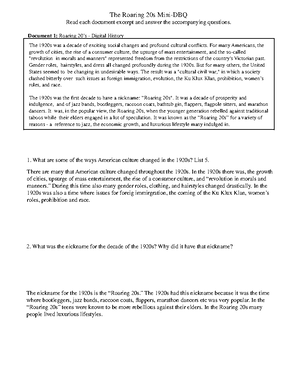 [Solved] What was the nickname for the decade of the 1920s Why did it ...