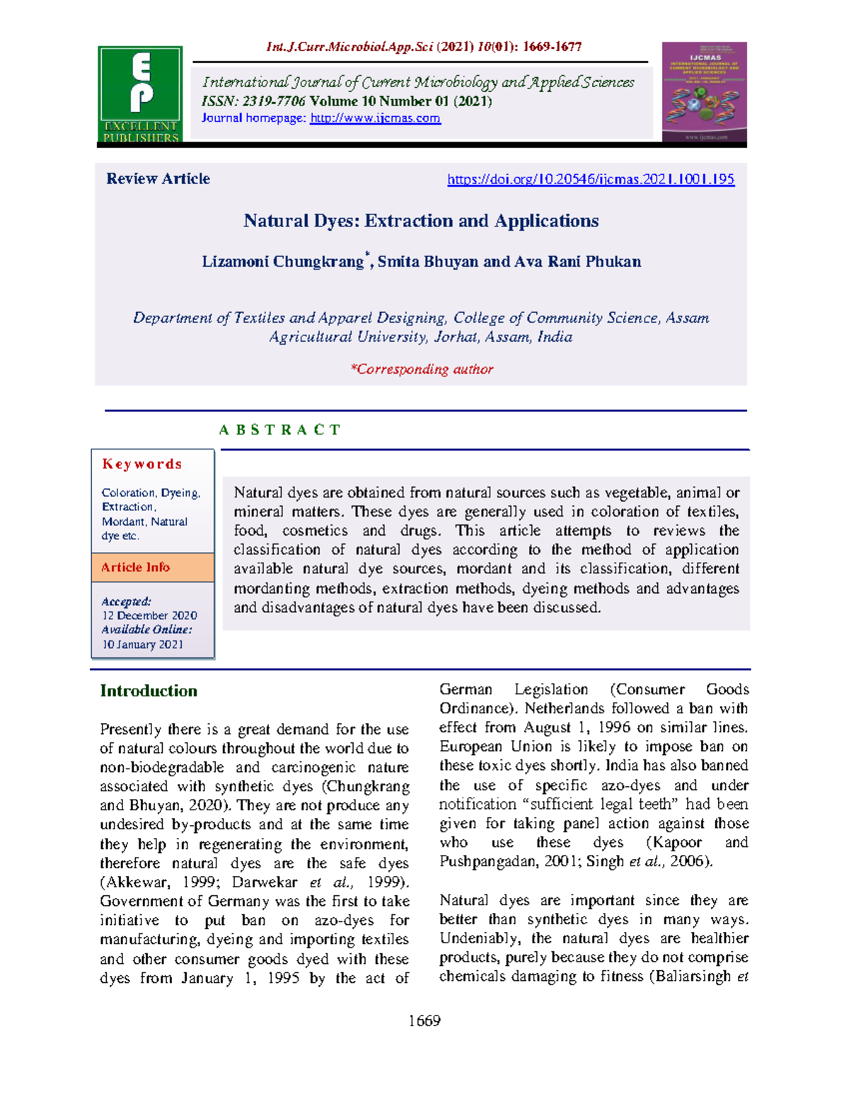 Natural Dyes: Extraction & Applications - Int.J.Curr.Microbiol.App.Sci ...