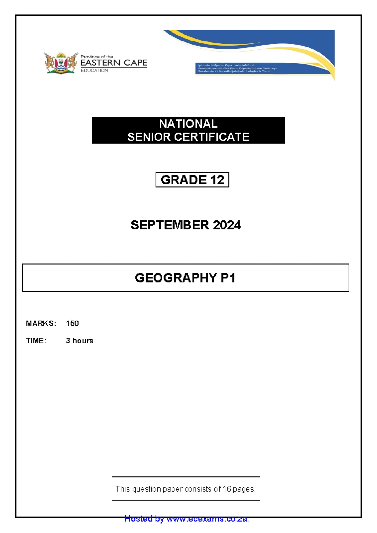 NSC Life Sciences Grade 12 Nov 2022 Paper 1 and Memo - Studocu