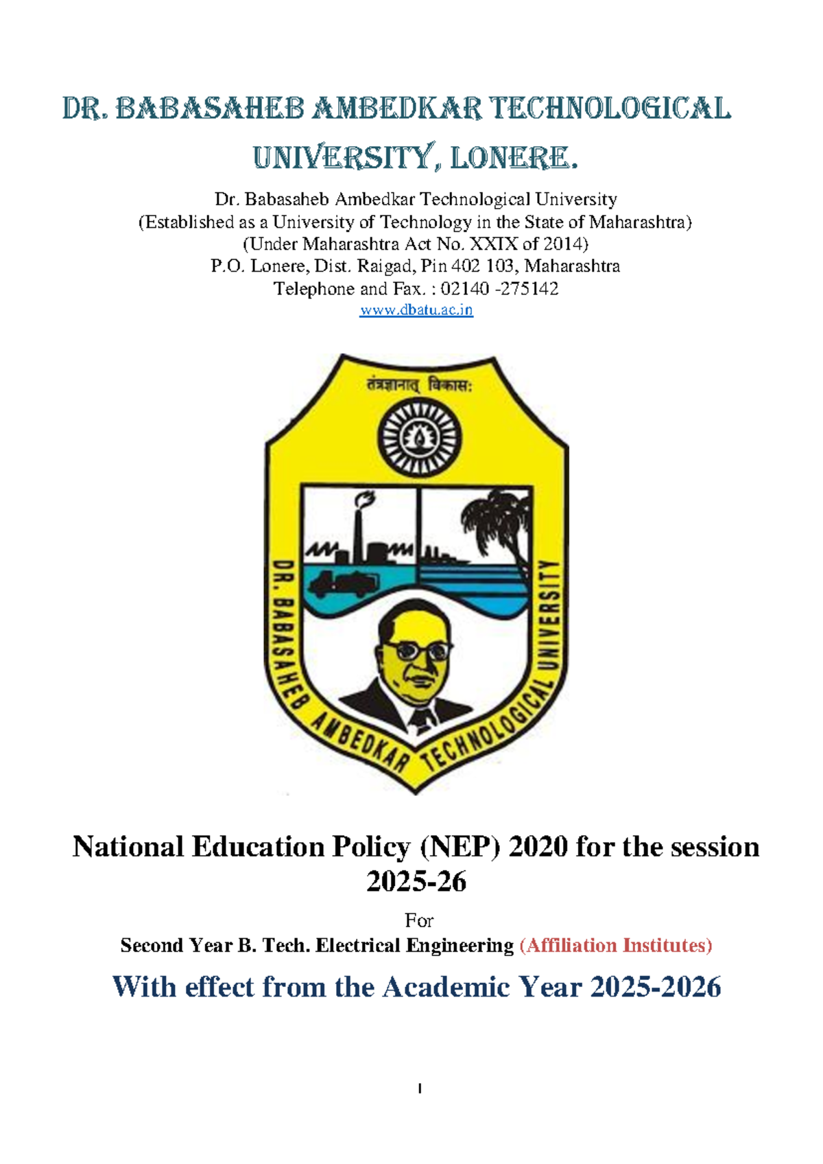 NEP 2020: B. Tech Electrical Engineering Curriculum Overview - Studocu