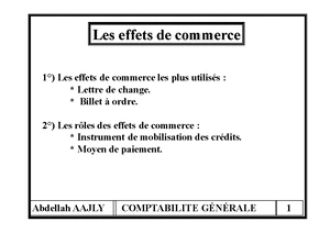 Effets de commerce cours pdf - Les effets de commerce 1 °) Les effets de commerce les plus ...