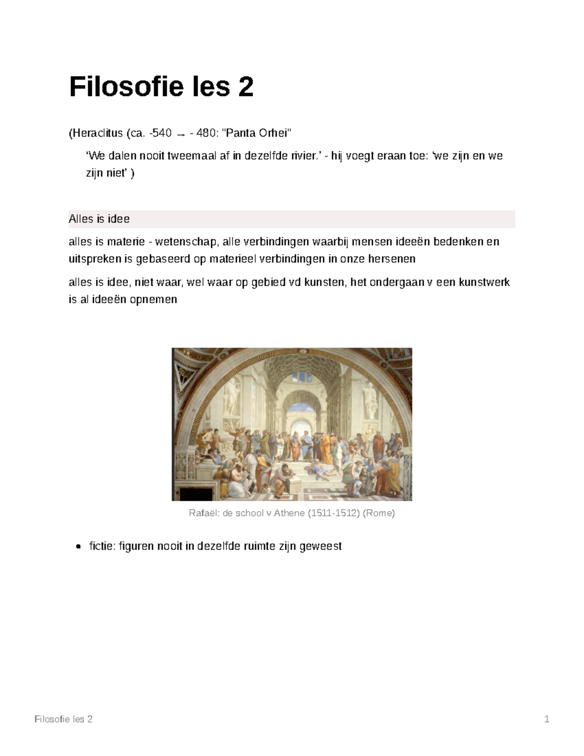 Filosofie les 2 - collegeaantekening - Filosofie les 2 (Heraclitus (ca ...