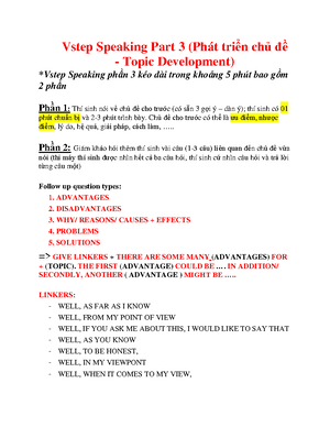 Vstep speaking part 3 sample answers - Topic 1: Learning English has ...