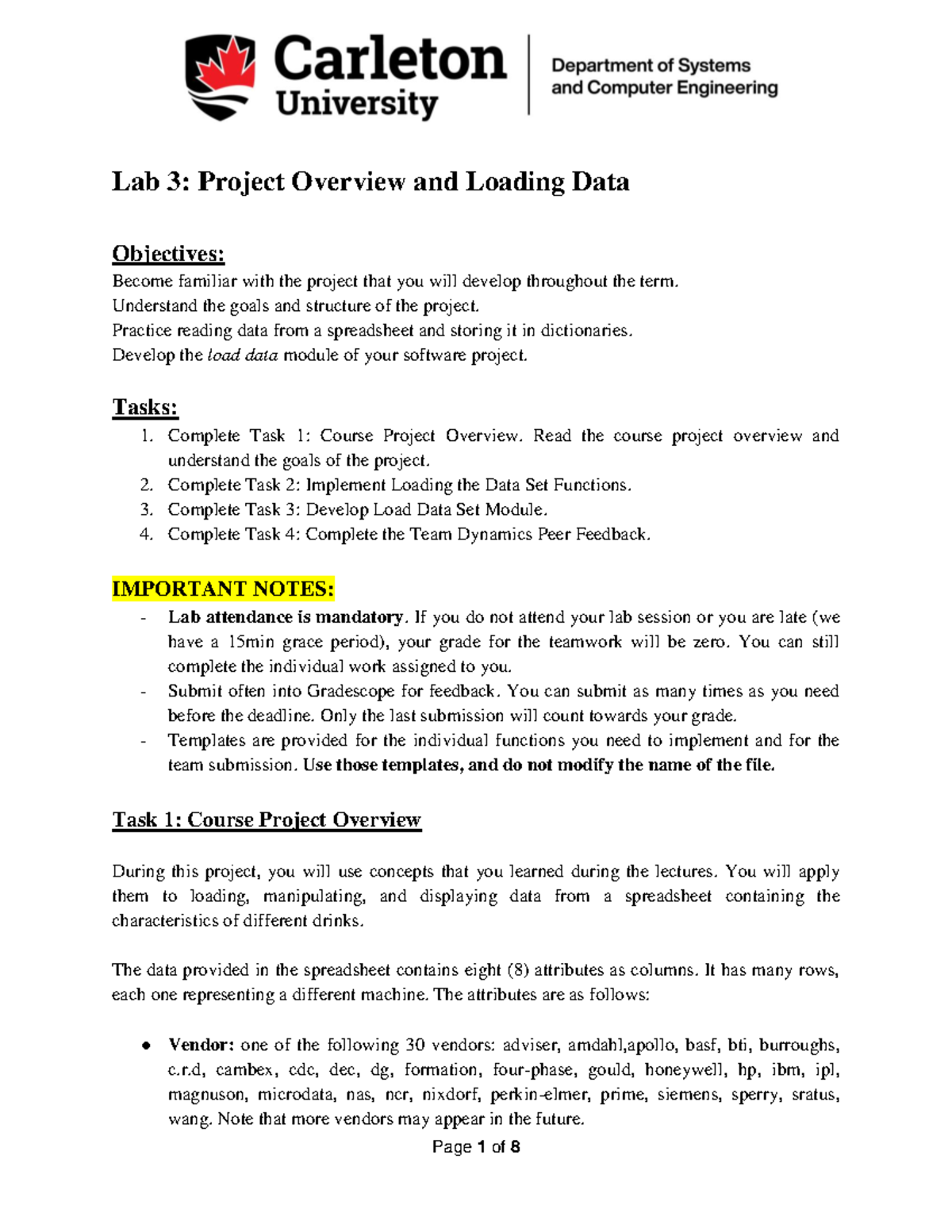 ECOR1042 - lab 3 - lab 3 manual instructions - Lab 3: Project Overview and Loading Data ...