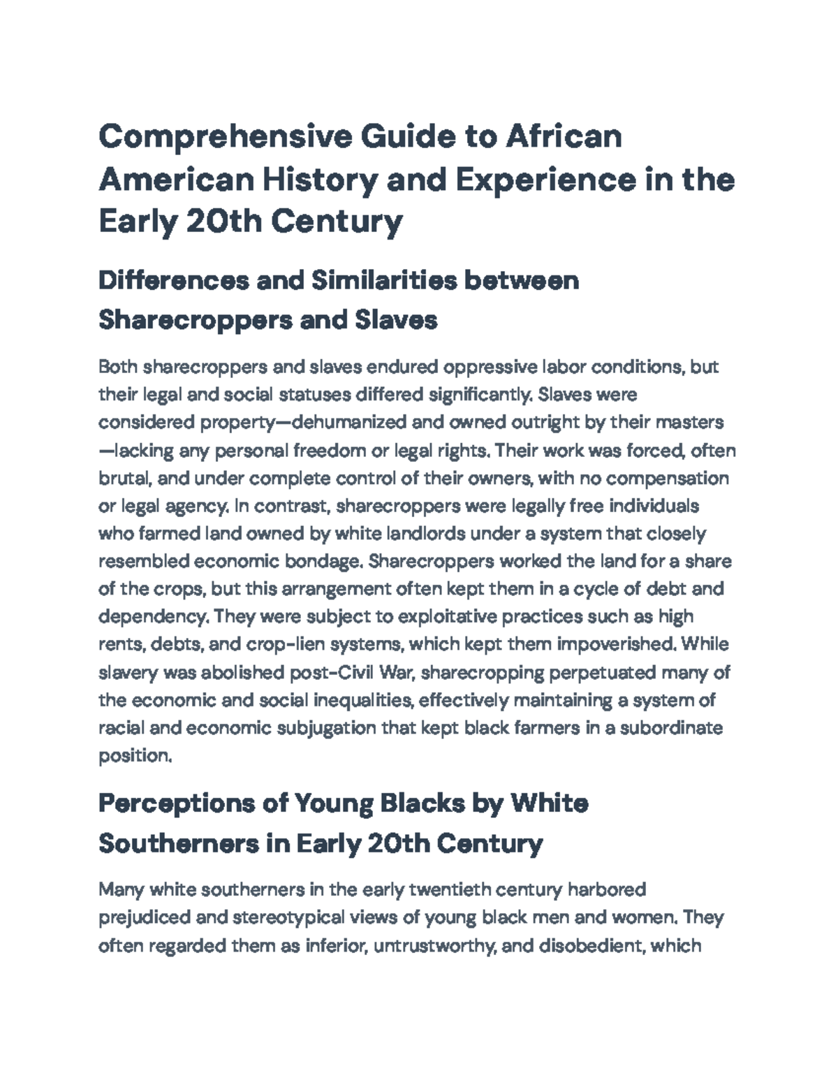 HIST 202: Impact of the Great Depression on African American ...