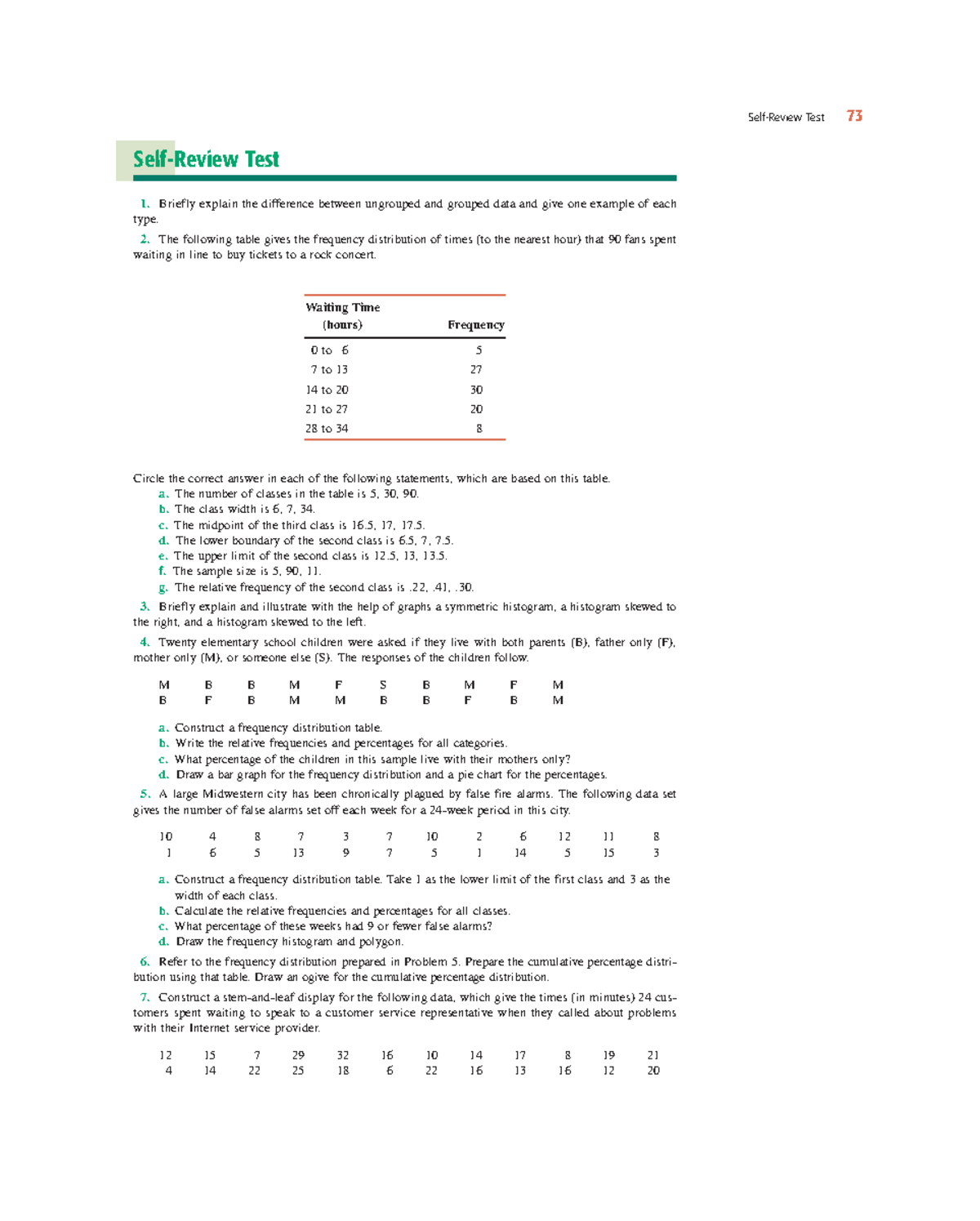 Introductory Statistics 7th Ed – Test 1: Data Analysis & Distribution ...