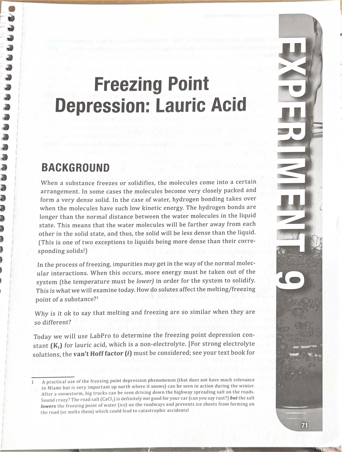 Freezing Point Depression Lab Procedure