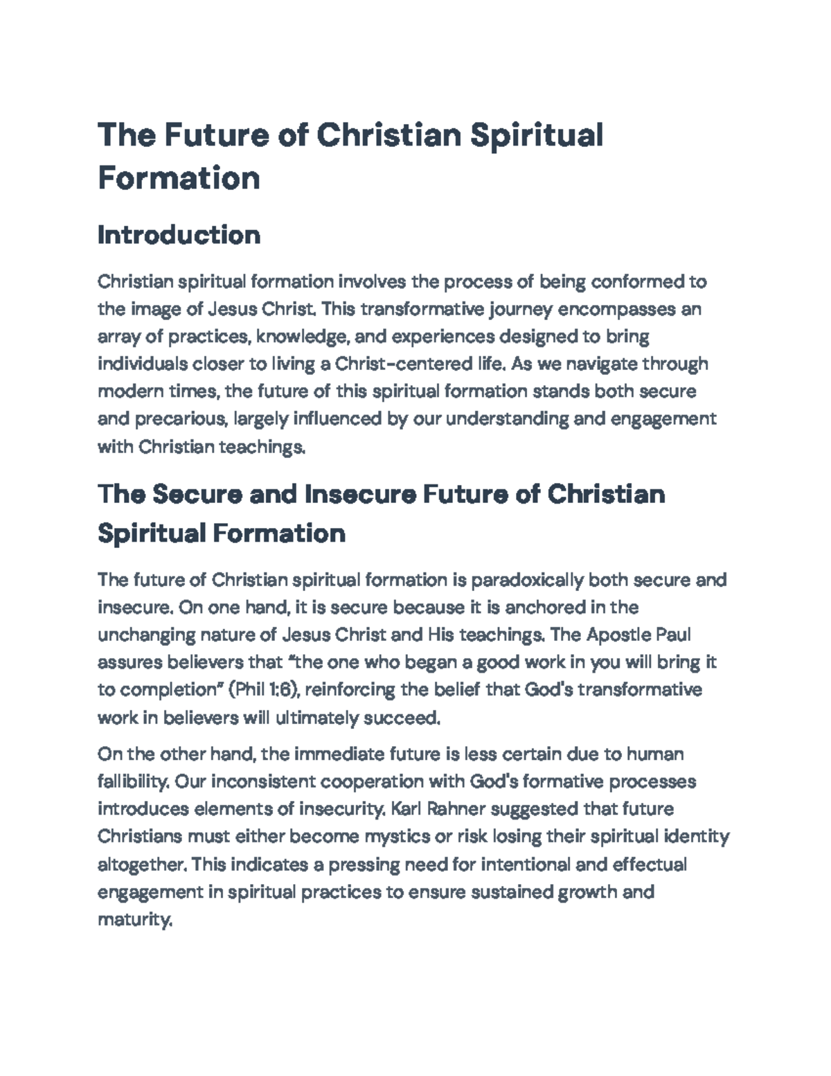 The Future of Christian Spiritual Formation: Knowledge & Growth ...