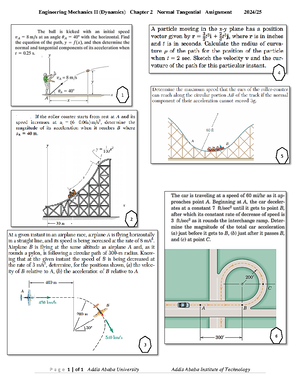 Worksheet CH2 Rectangular Motion - Static and dynamic - Page 1 of 1 ...