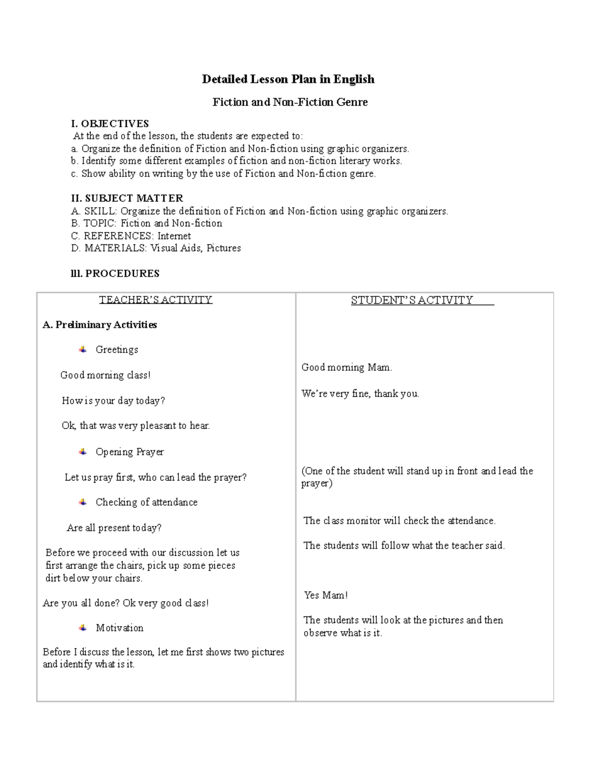 Detailed Lesson Plan in English - Detailed Lesson Plan in English ...