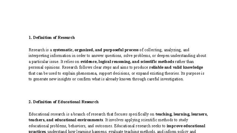 Educational Research Review 1: Definitions, Ethics, and Processes - Studocu