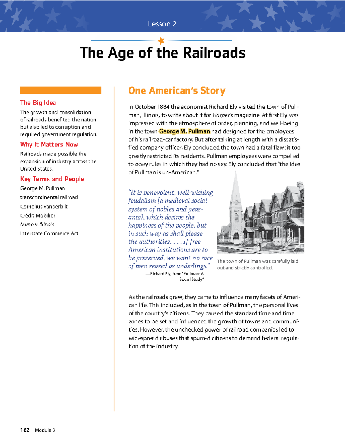 Lesson 2: The Growth and Regulation of Railroads - Economic Impact ...