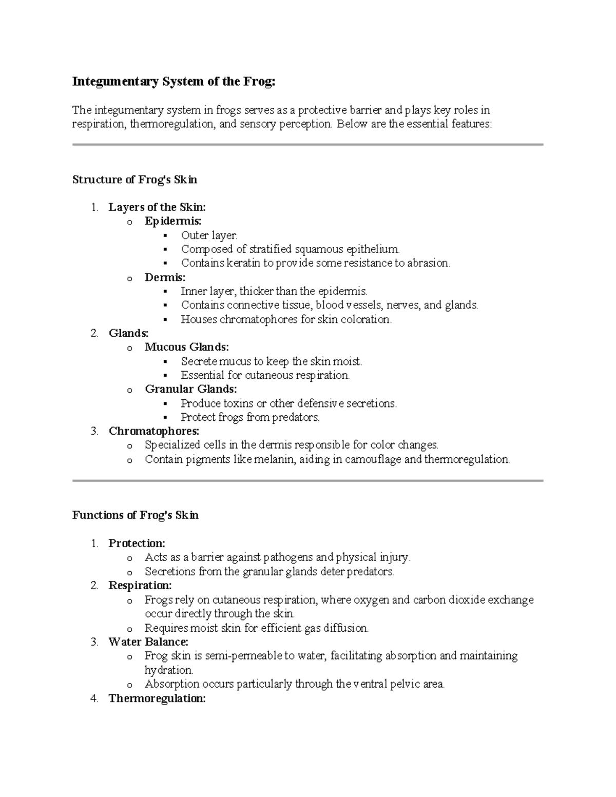 Integumentary System of the Frog: Structure, Functions, and Key ...