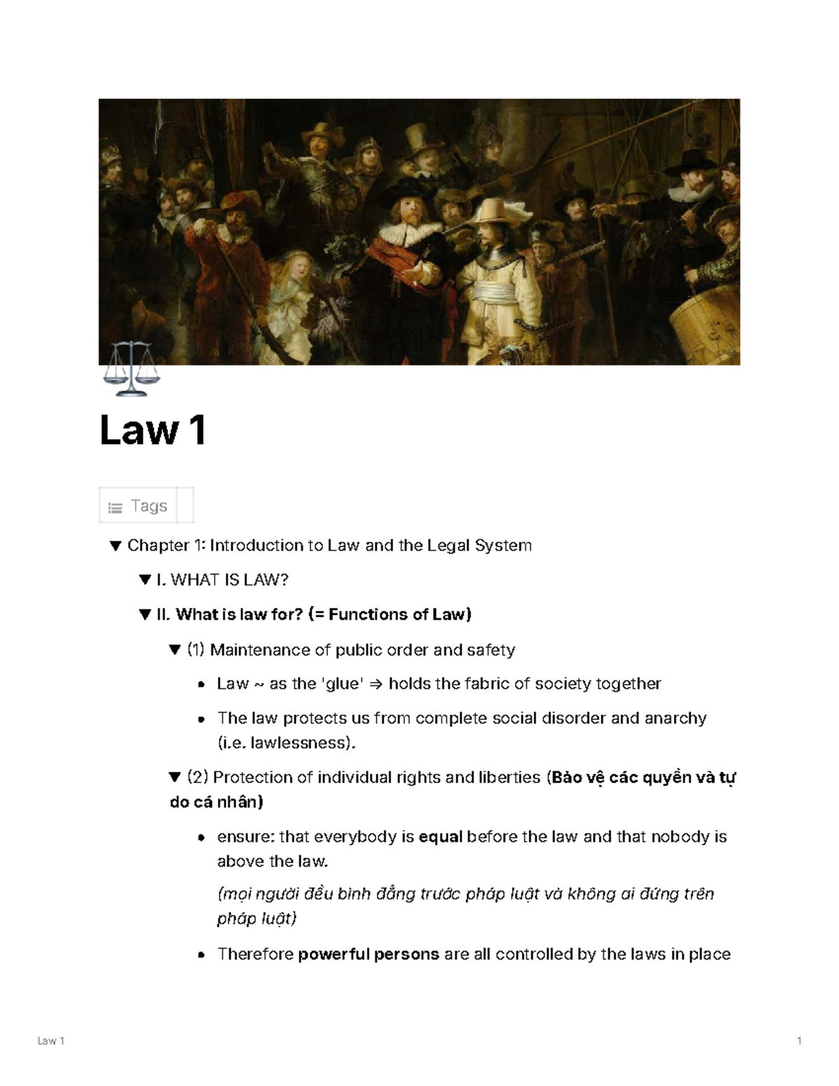 Law 1 Chapter 1: Introduction to Law and the Legal System Overview ...