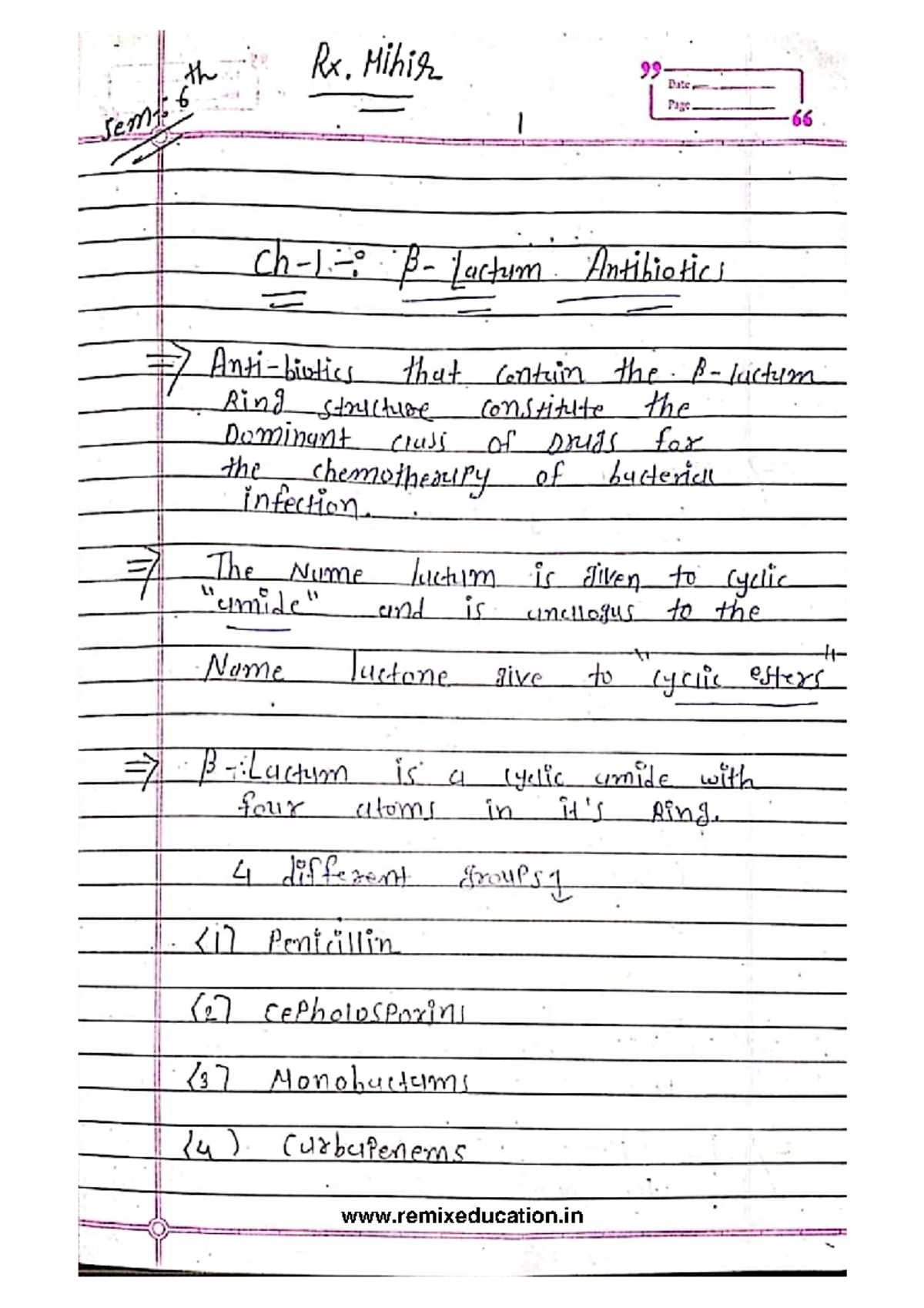 Antibiotics 1(Unit 1) - These are the notes of antibiotic unit 1 - th ...