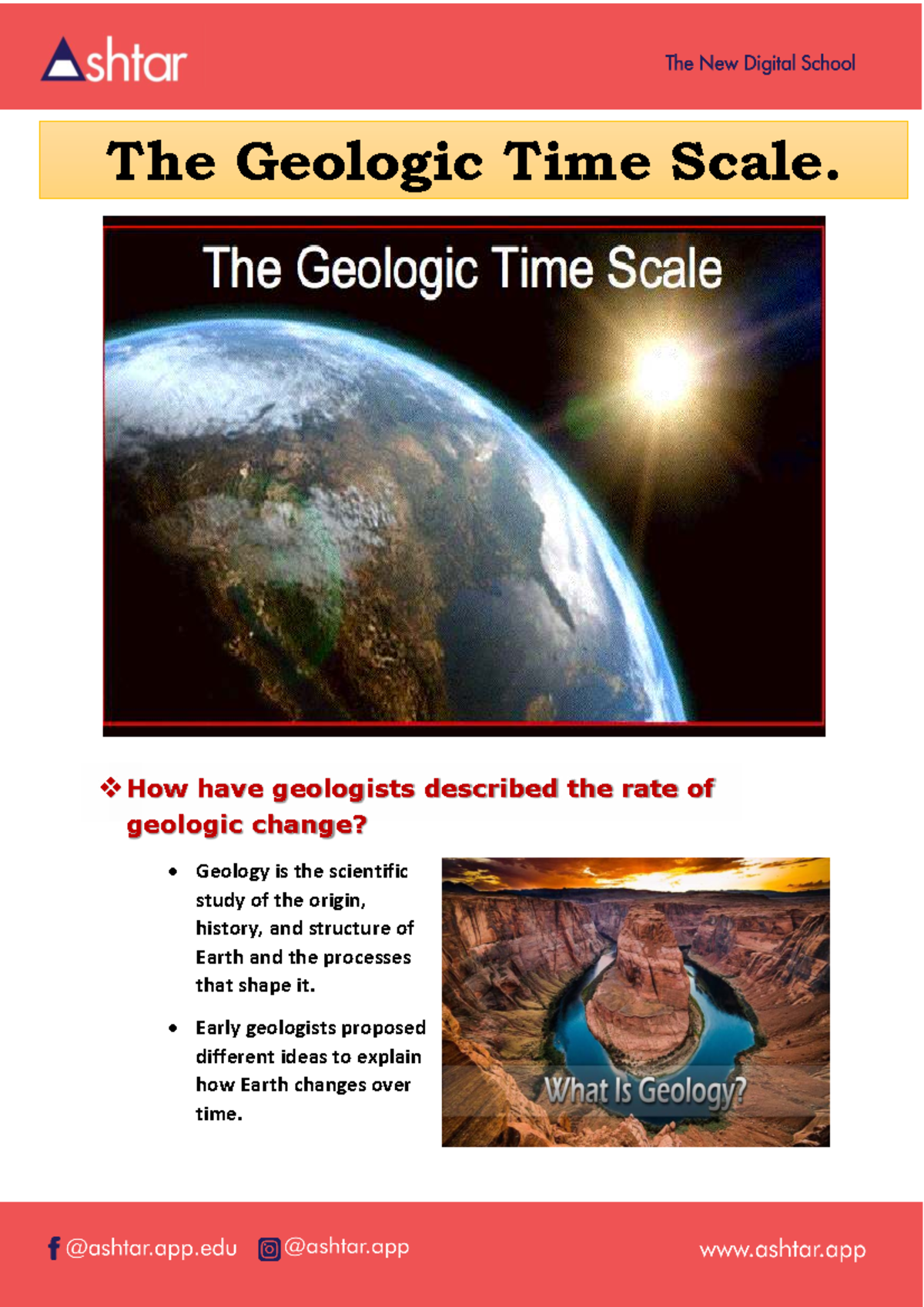Geology 1500687 - Understanding the Geologic Time Scale and Change ...