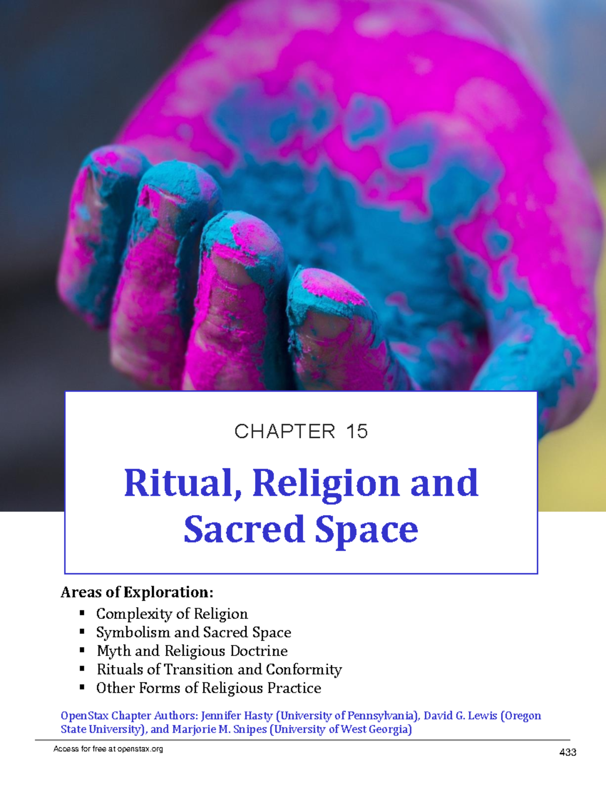 CHAPTER 15 Rituals of Transition and Sacred Space: Exploring Religion ...