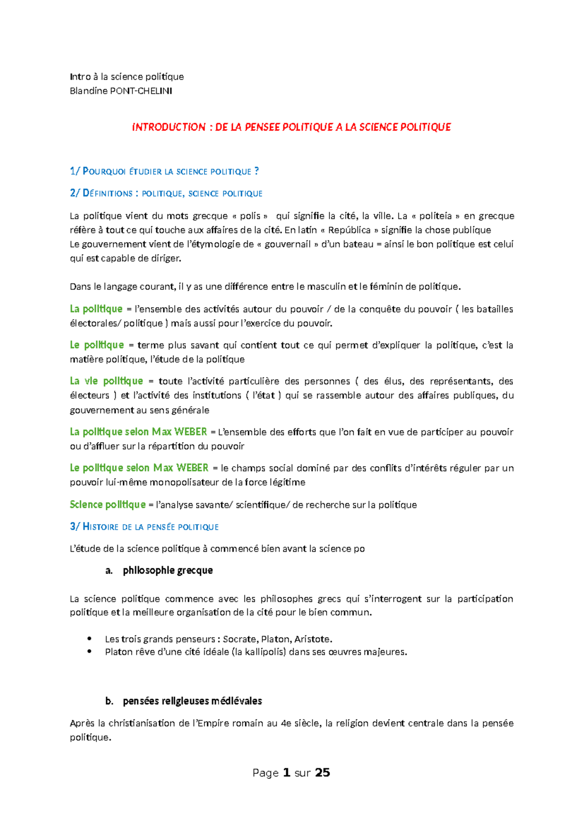 Cours de Science Politique : Introduction et Concepts Fondamentaux ...