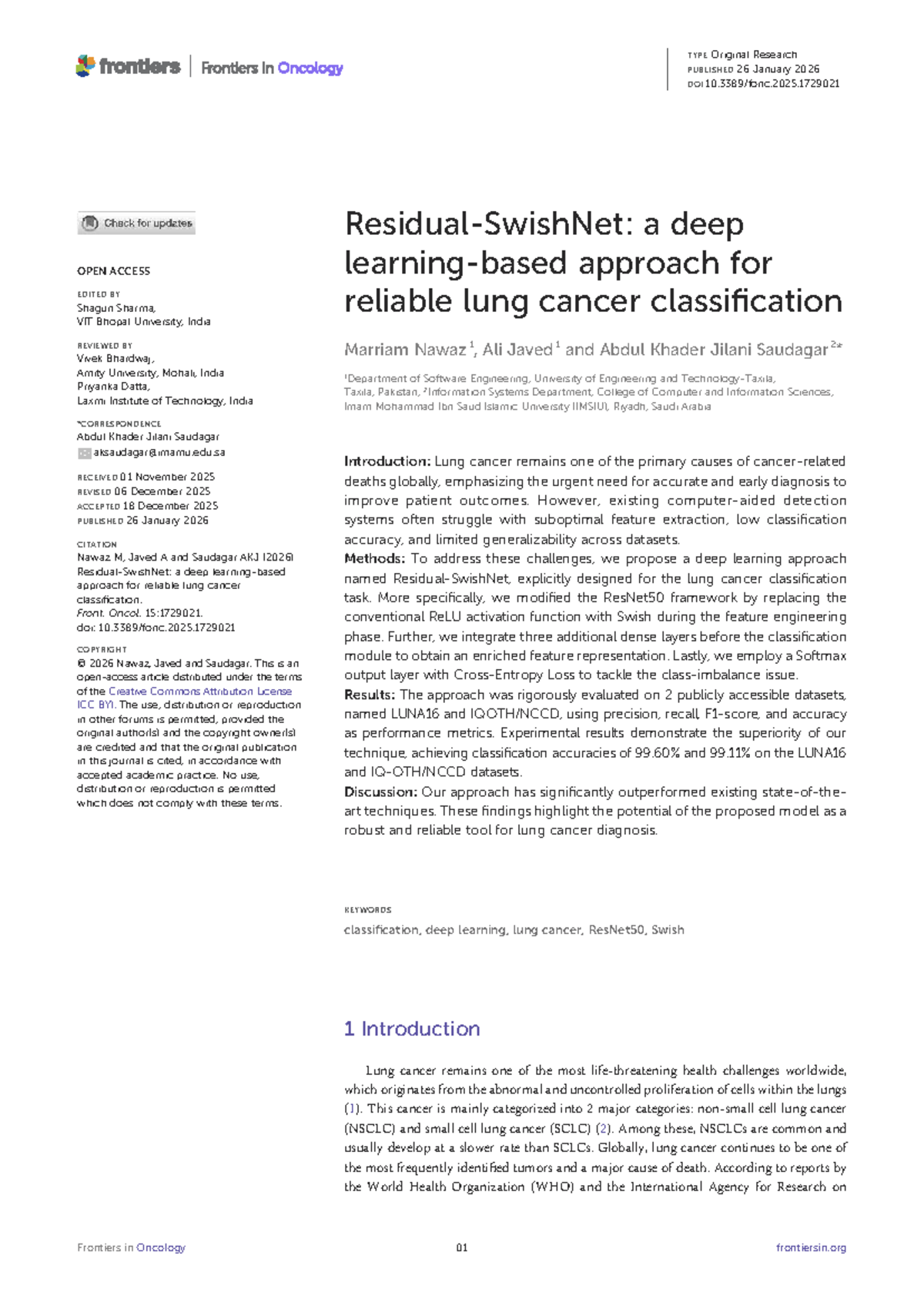 LUNG 101: Deep Learning Approach for Lung Cancer Classification - Studocu