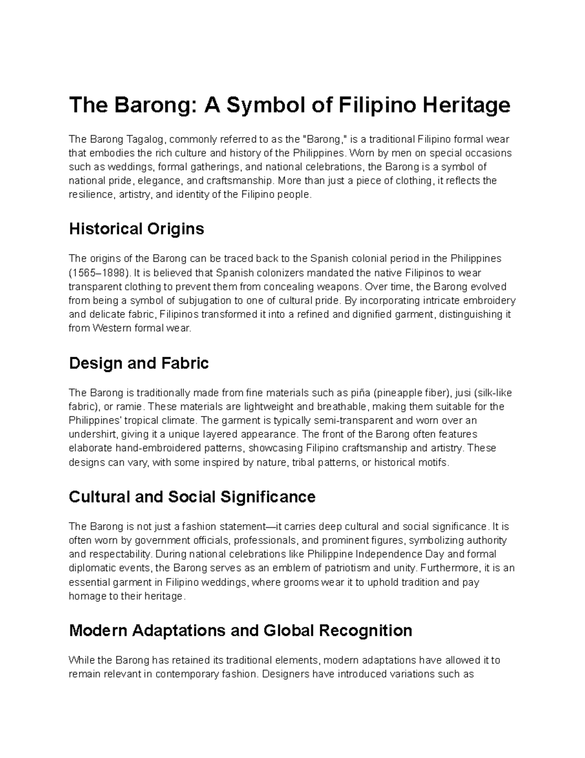 Untitled%20document - este - The Barong: A Symbol of Filipino Heritage ...
