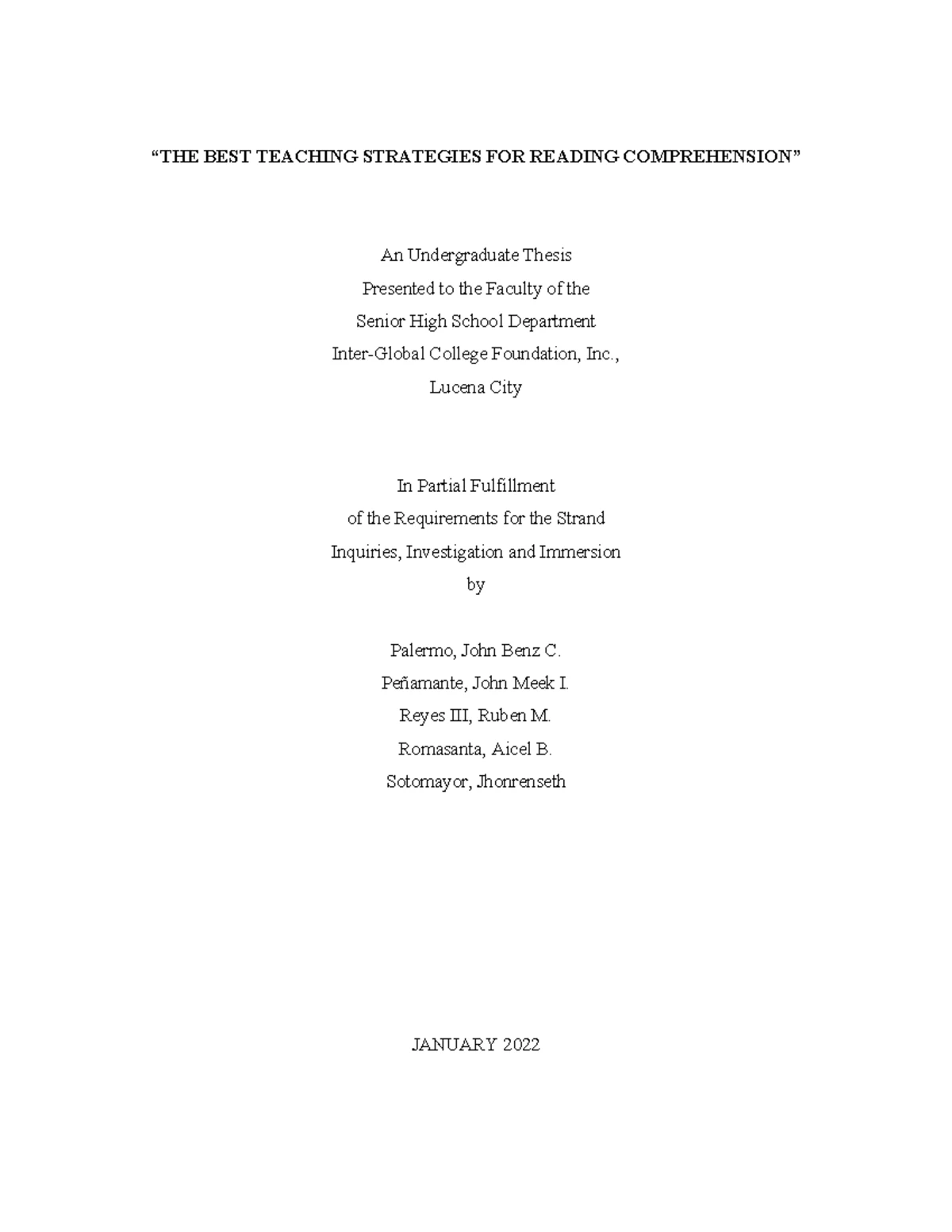 Comprehensive Lesson Plan on Research Skills and Methods for SHS - Studocu