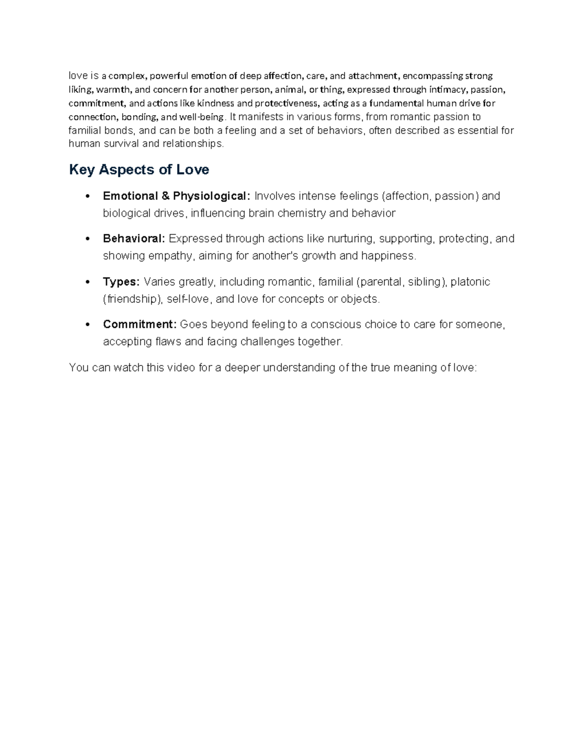 Love: A Deep Dive into Its Complex Nature and Expressions - Studocu