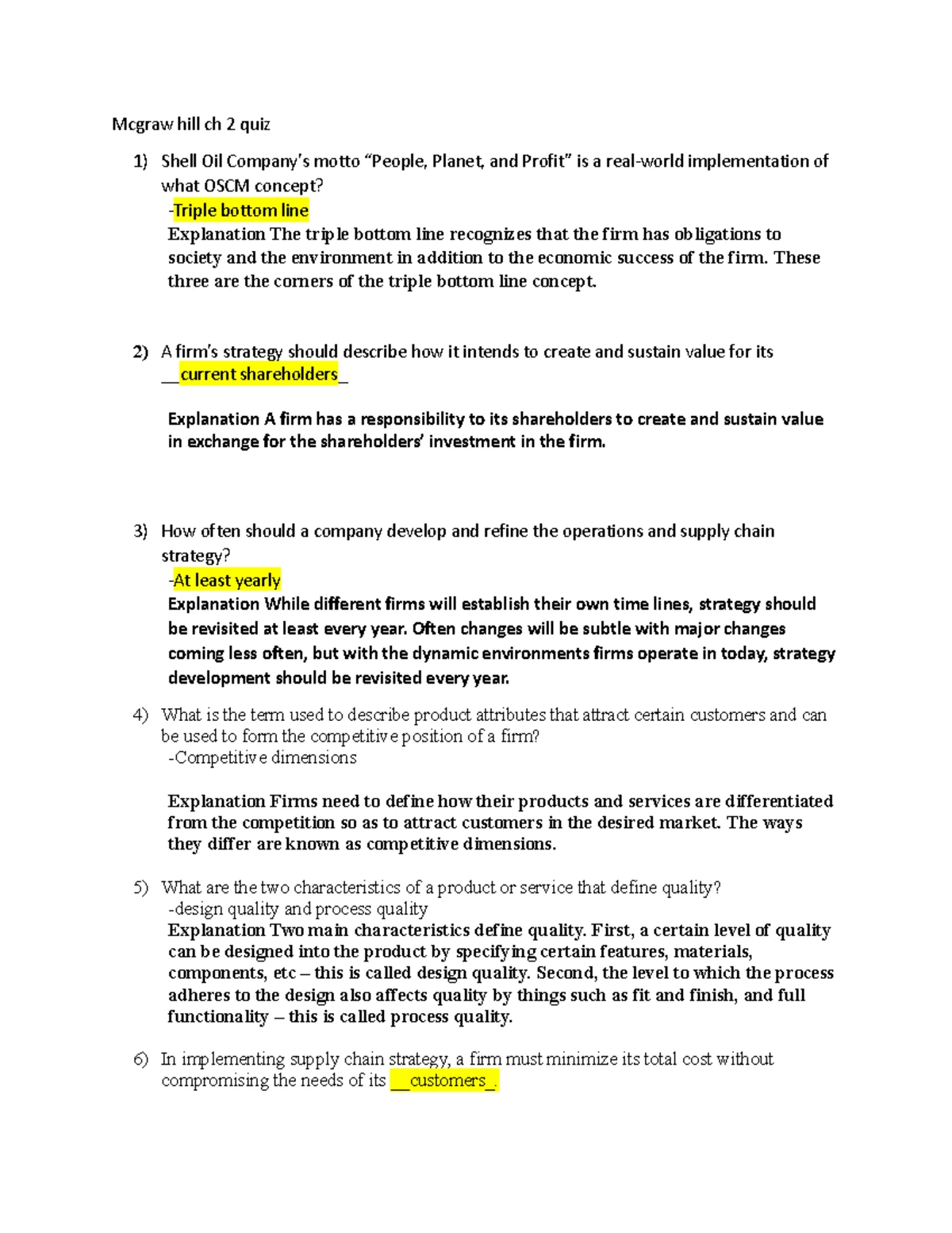 Mcgraw hill ch 4 quiz - quiz 4 - Mcgraw hill ch 4 quiz 1) Capacity can ...