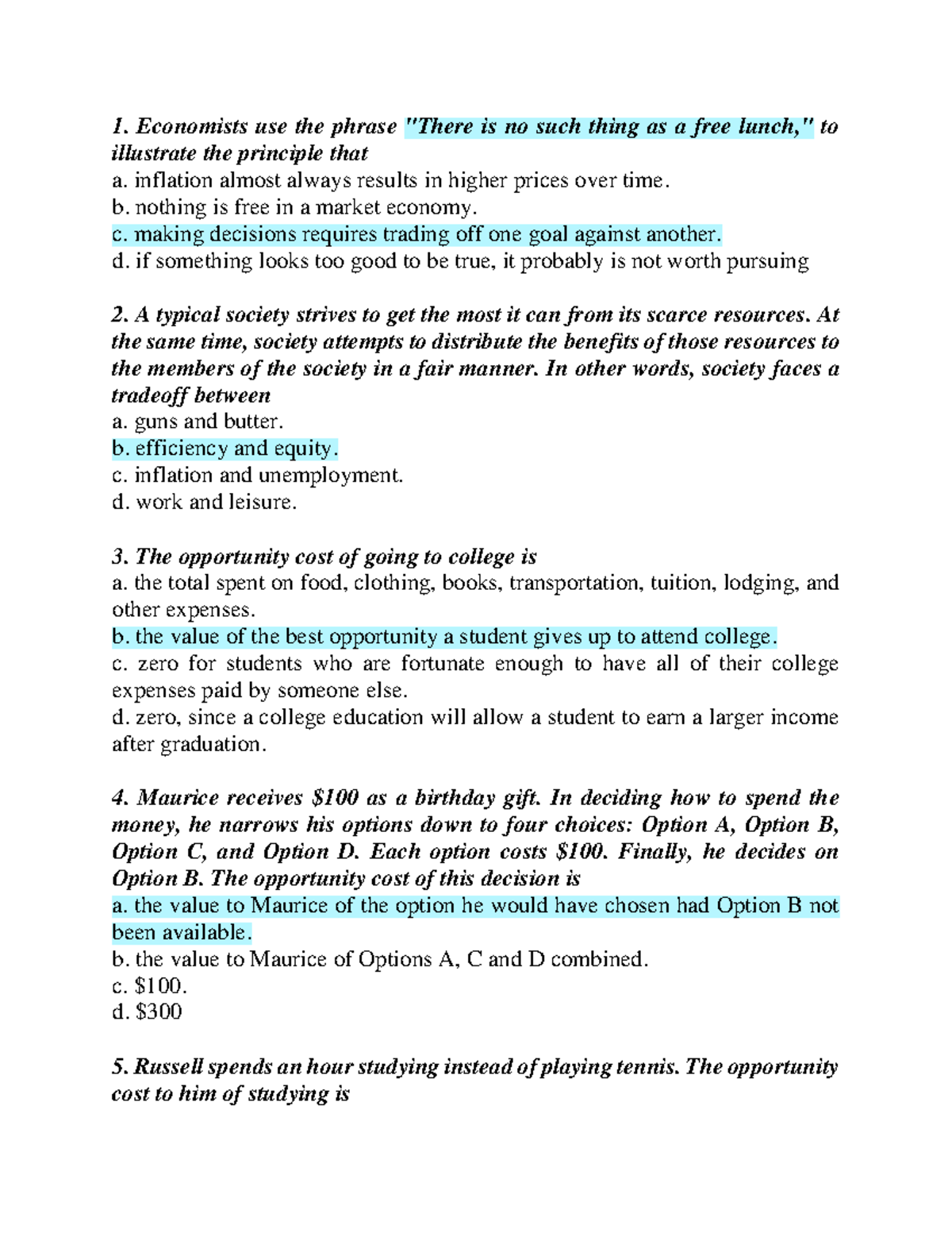 ECO 101 Midterm Quiz Review: Key Economics Concepts Explained - Studocu
