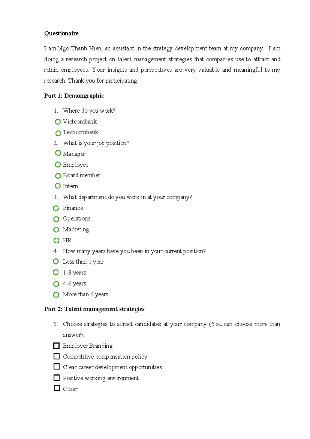Talent Management Strategies Survey: Insights for Research - Studocu