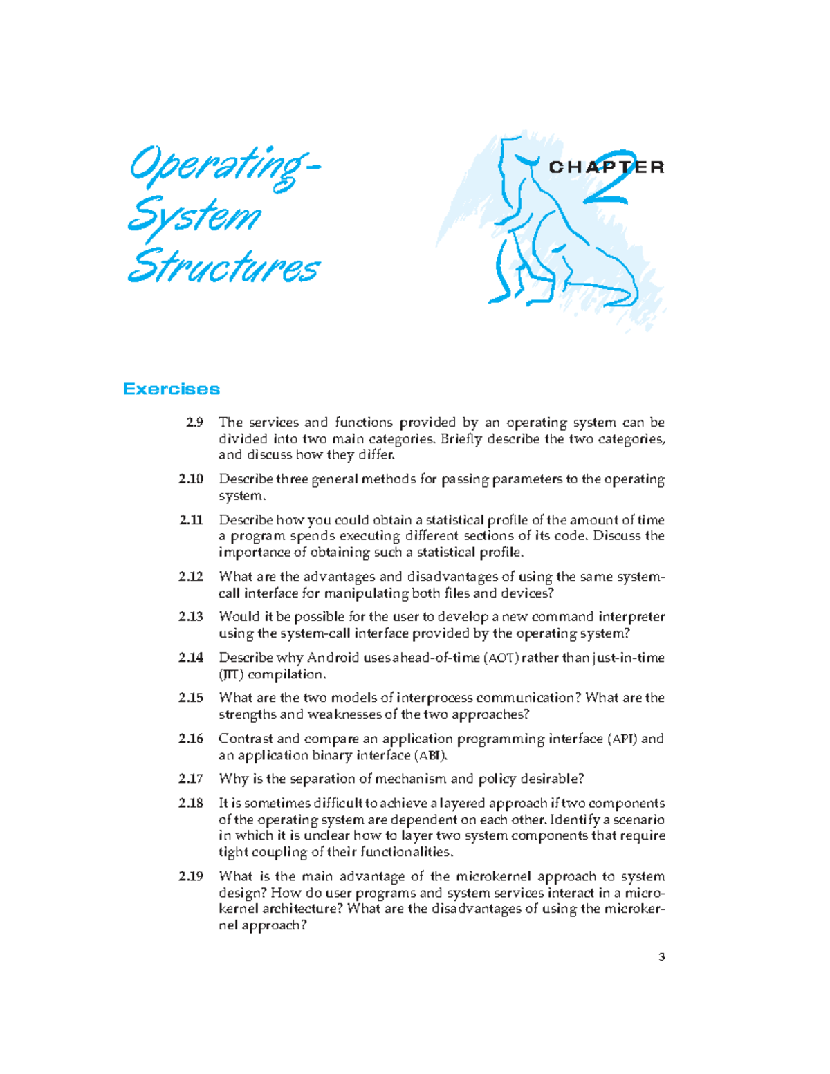 Operating System Structures 2: Chapter 2 Exercises and Discussions - Studocu