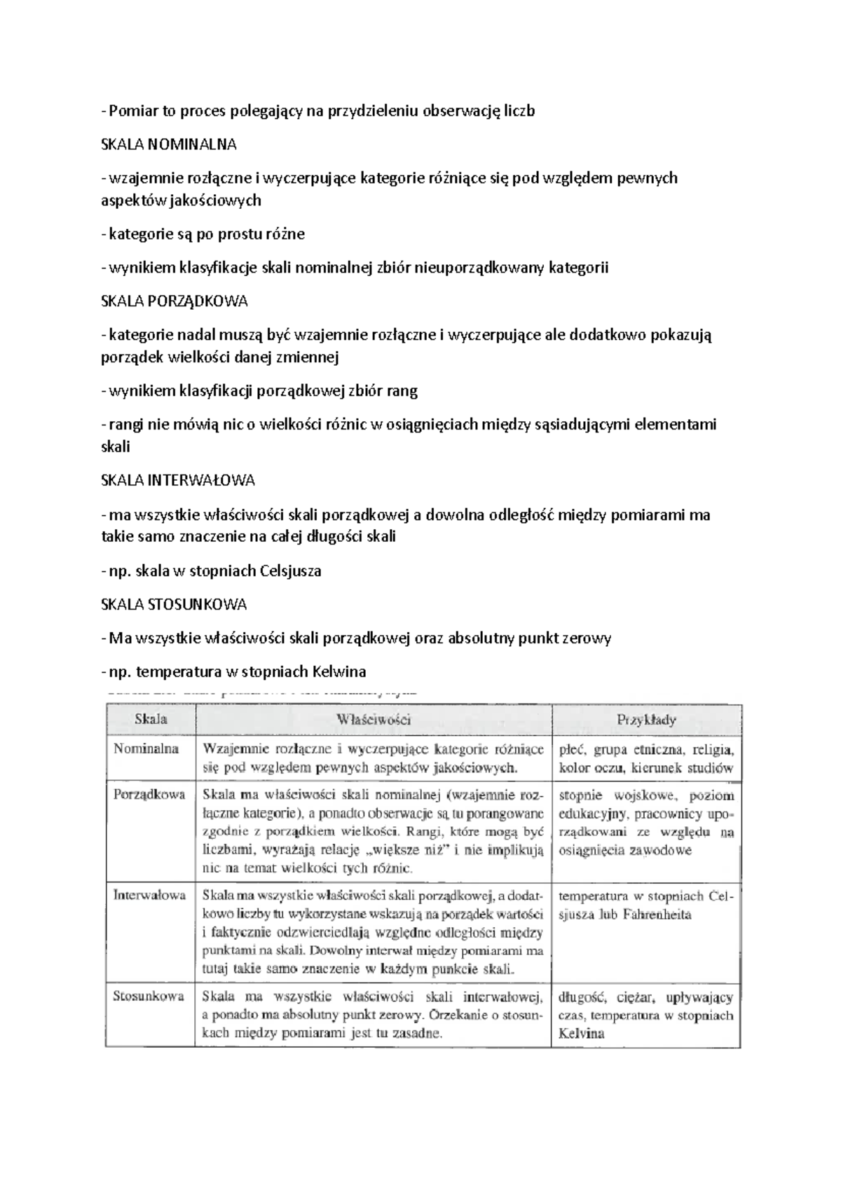 Rodzaje Skal - Notatki o Pomiarze i Klasyfikacji Skal Statystycznych ...