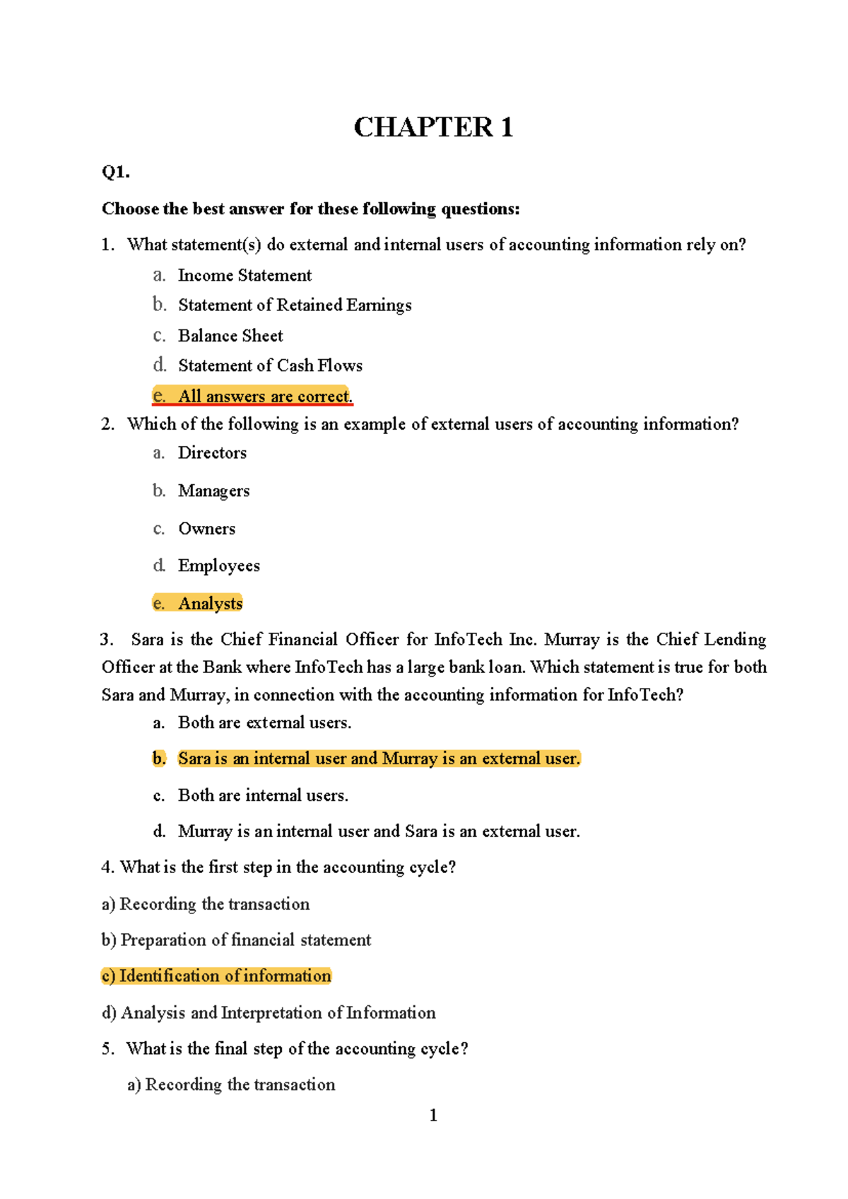 CHAPTER 1: Accounting Concepts and Principles Quiz - Studocu