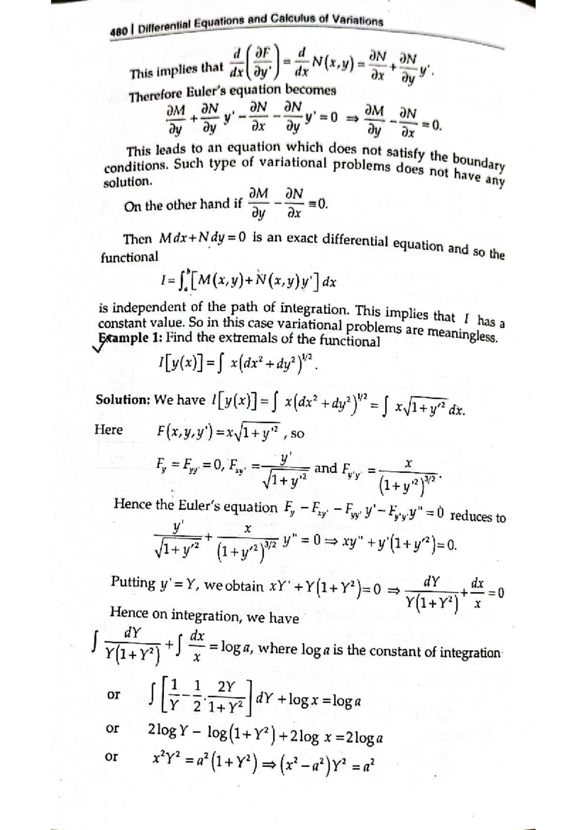 480 I Differential Equations and Calculus of Variations - Lecture Notes ...