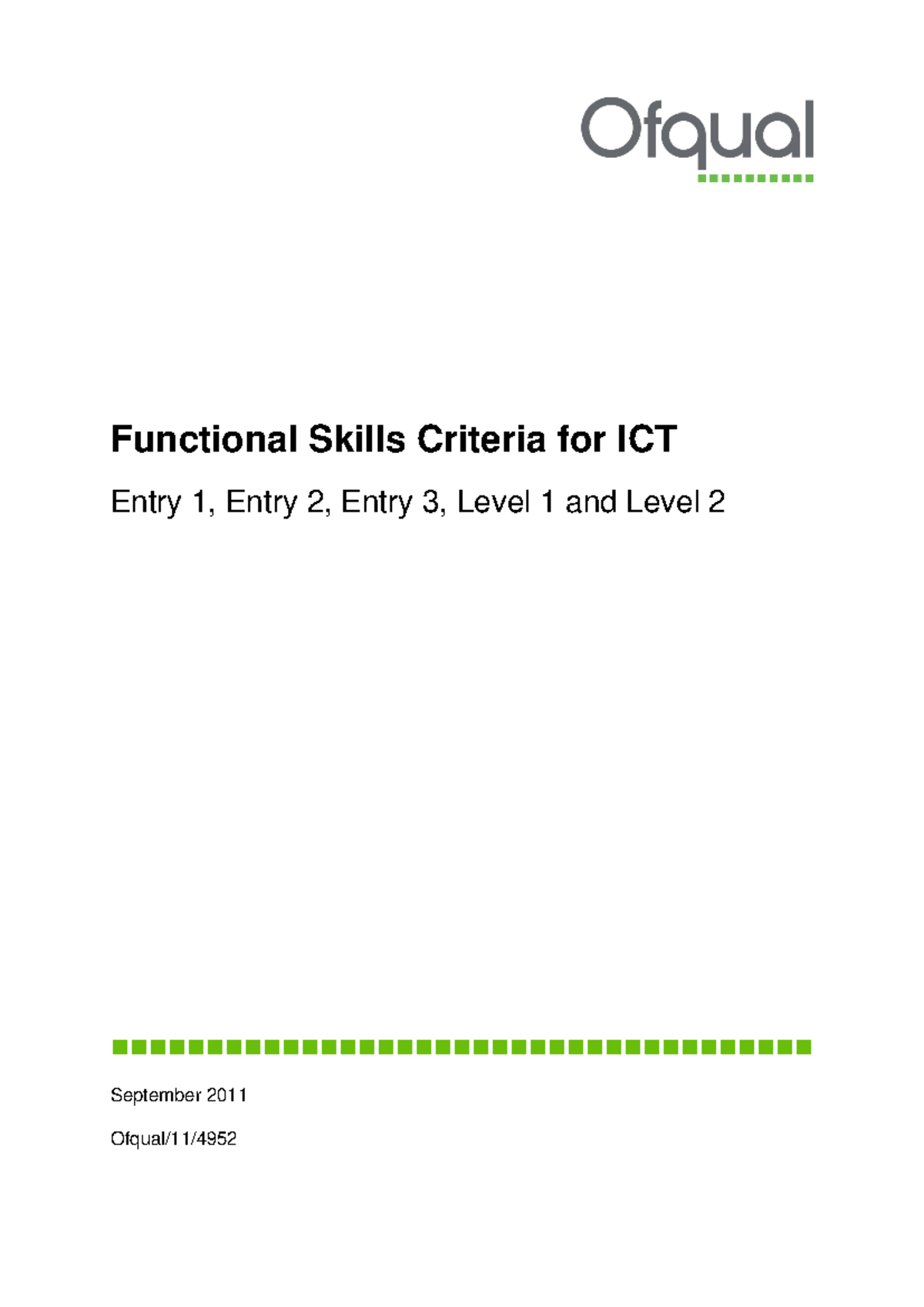 Functional Skills Criteria for ICT (Entry 1 to Level 2) - Studocu
