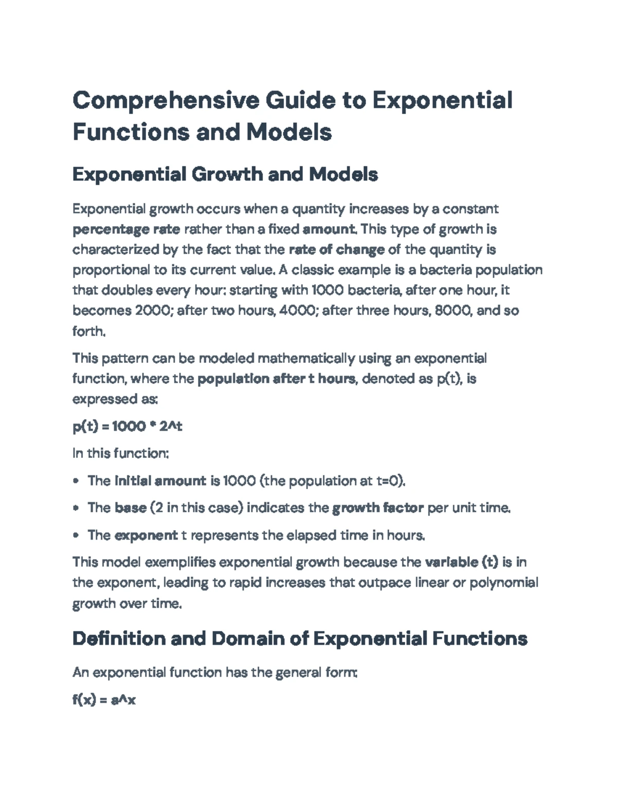 Comprehensive Guide to Exponential Functions and Their Applications ...