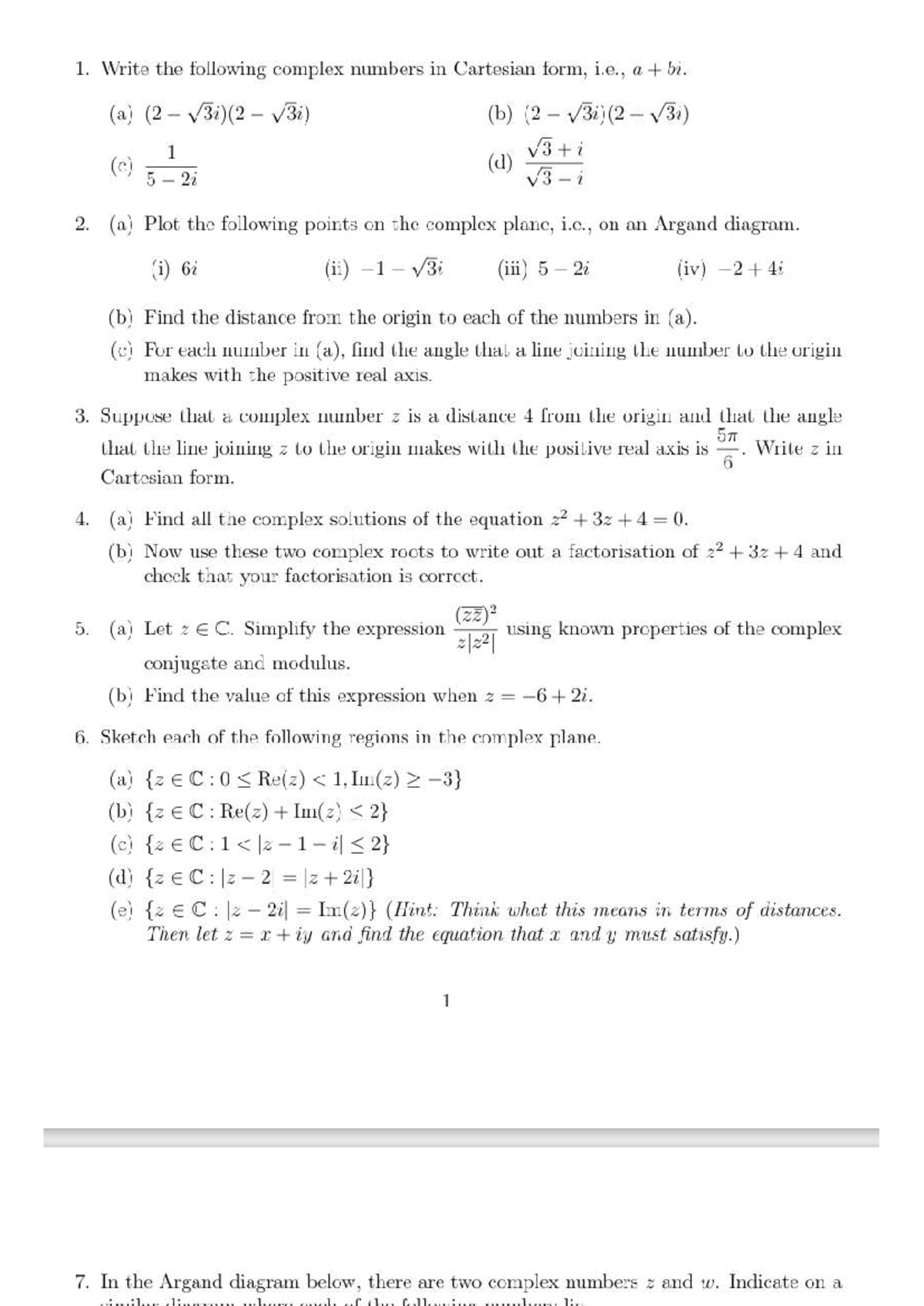 Complex Numbers and Graphs: Cartesian Form & Argand Diagrams (MATH101 ...