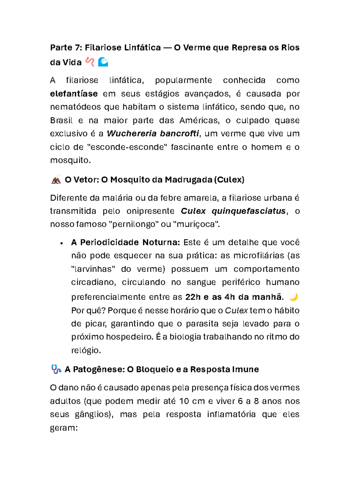 Parte 7: Filariose Linfática e Seus Efeitos Clínicos (Doenças Tropicais ...